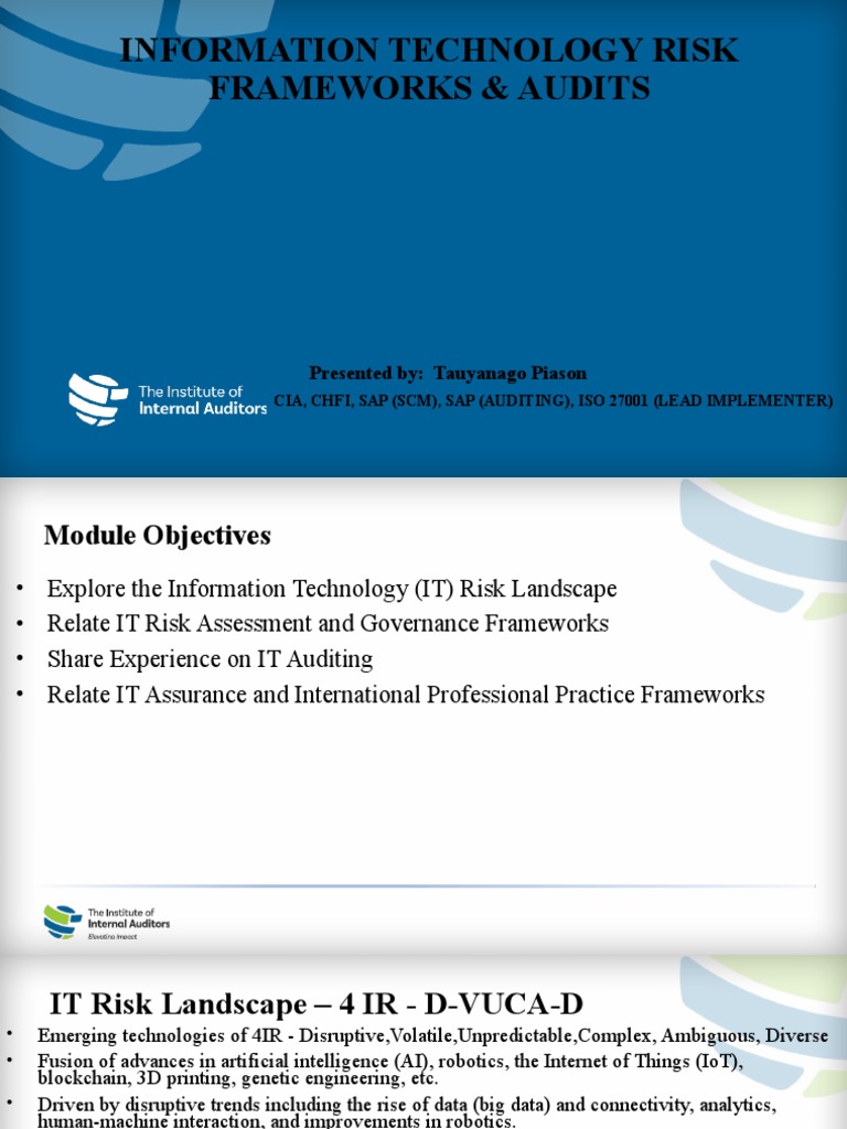 Information Technology Risk Frameworks and Audits | Download Free PDF ...