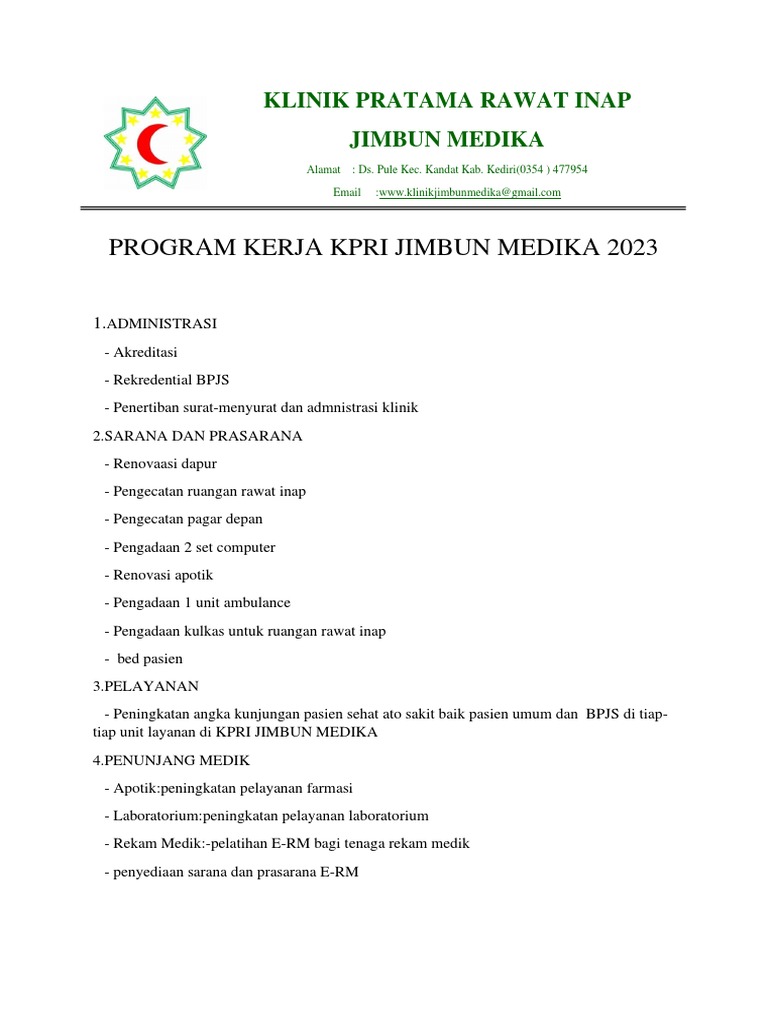 Program Kerja 2023 | PDF | Kesehatan Holistik