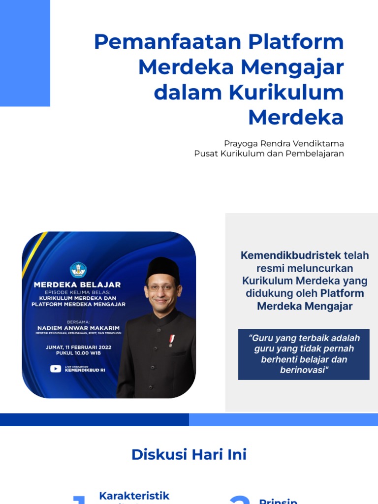 (Materi 1) Pemanfaatan Platform Merdeka Mengajar Dalam Kurikulum ...