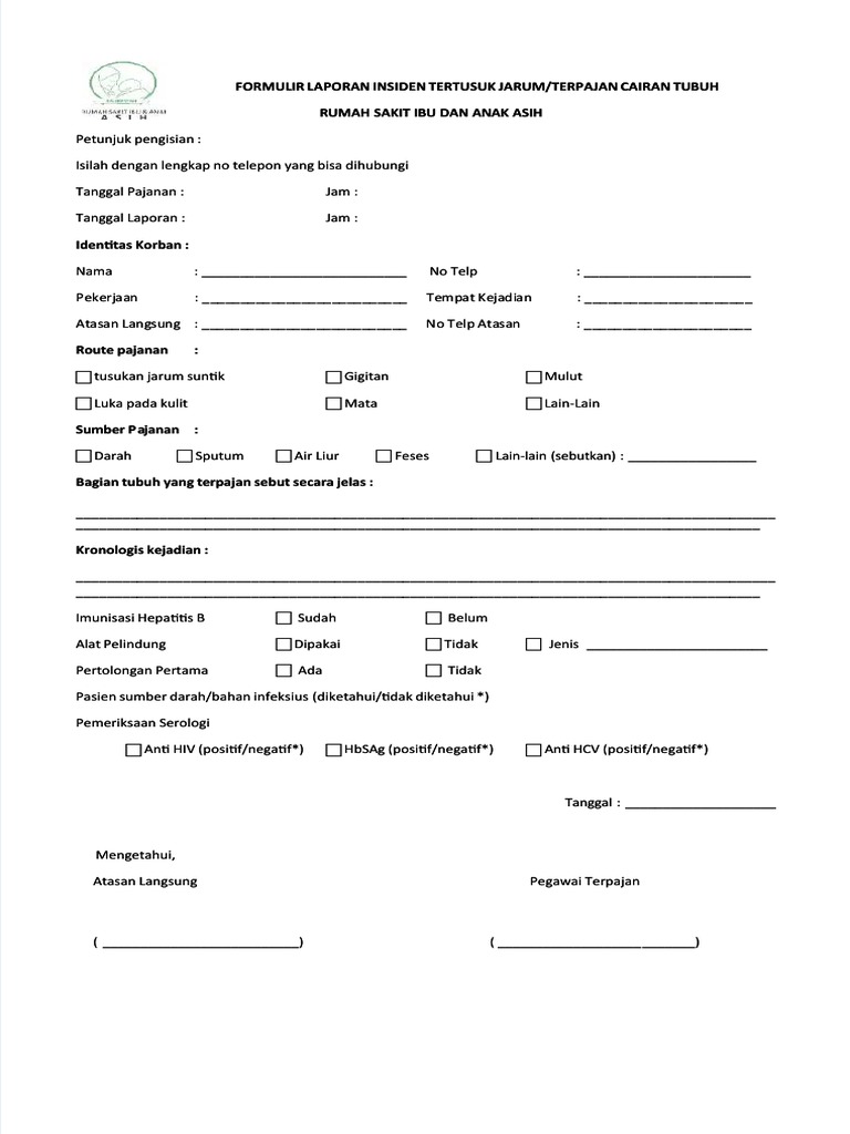 PDF Formulir Tertusuk Jarum - Compress | PDF