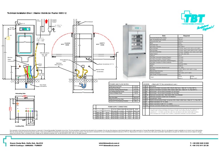 Plusher WDS 12-2 Washer Disinfector Technical Installation Sheet vers.2 ...