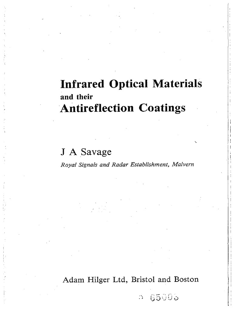 Infrared Optical Materials and Their Antireflection Coatings | PDF ...