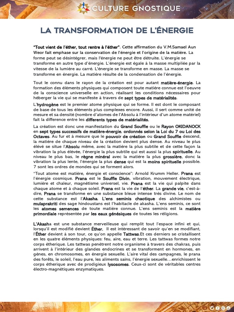 Transformation de l'énergie et impressions | PDF | Atomes | Matière
