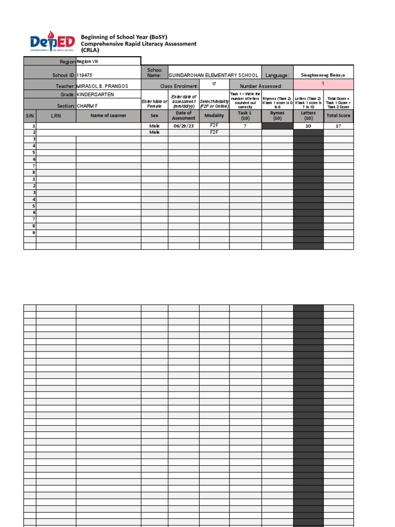 Grade 1 CRLA Assessment Overview | PDF | Learning | Pedagogy