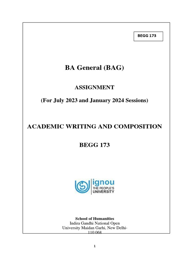 Assignment Begg-173 July 2023 and Jan. 2024 Sessions | PDF | Essays ...