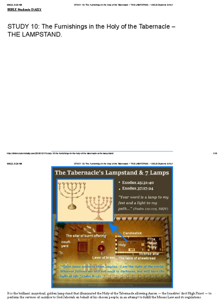 The Lampstand in the Tabernacle | PDF | Tabernacle | Jesus