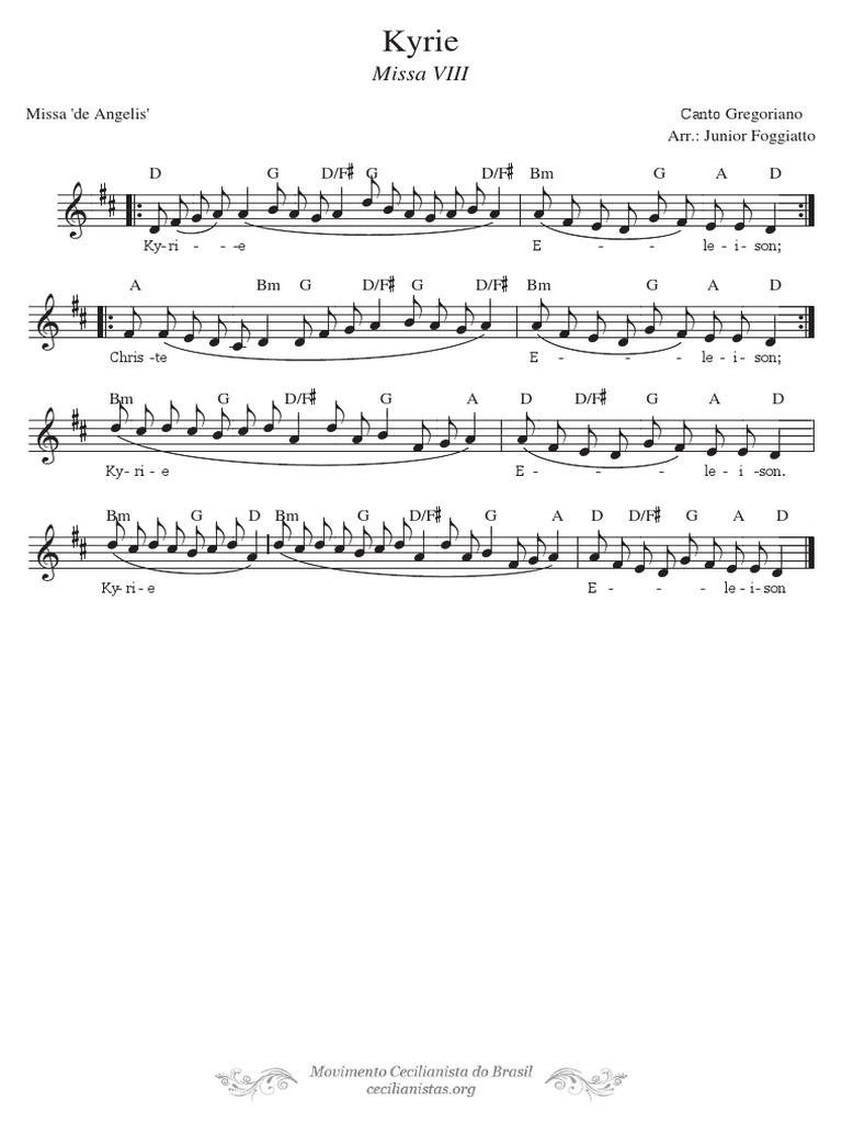 Kyrie Eleison: Missa de Angelis | PDF