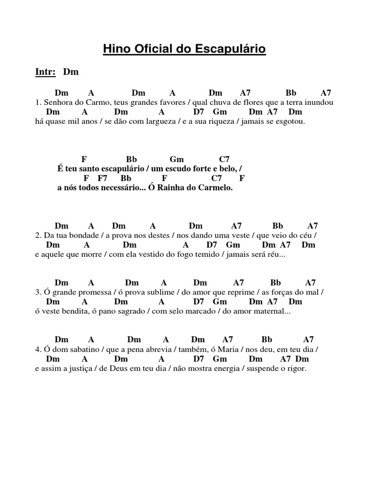 09 - Hino Oficial Do Escapulário | PDF