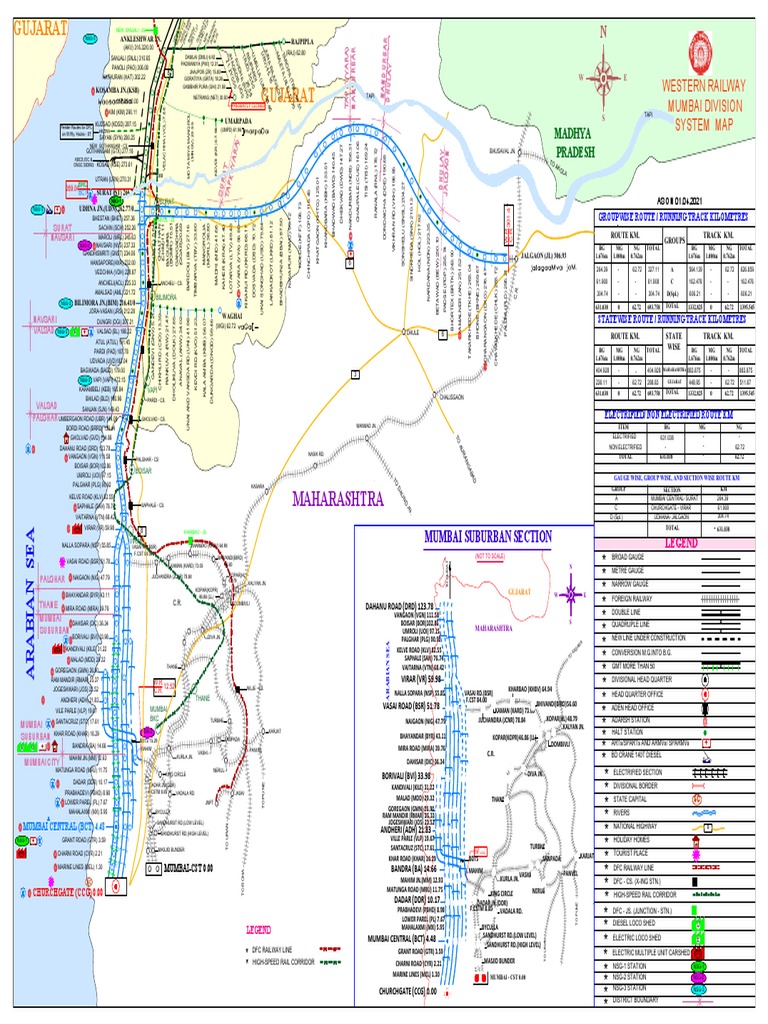 Western Railway Mumbai Division Map | PDF