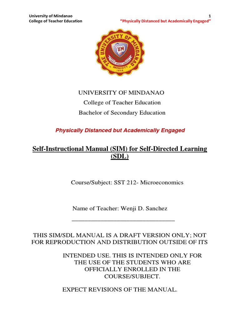 SST 212 Microeconomics SIM Unit 1 | PDF | Economics | Methodology