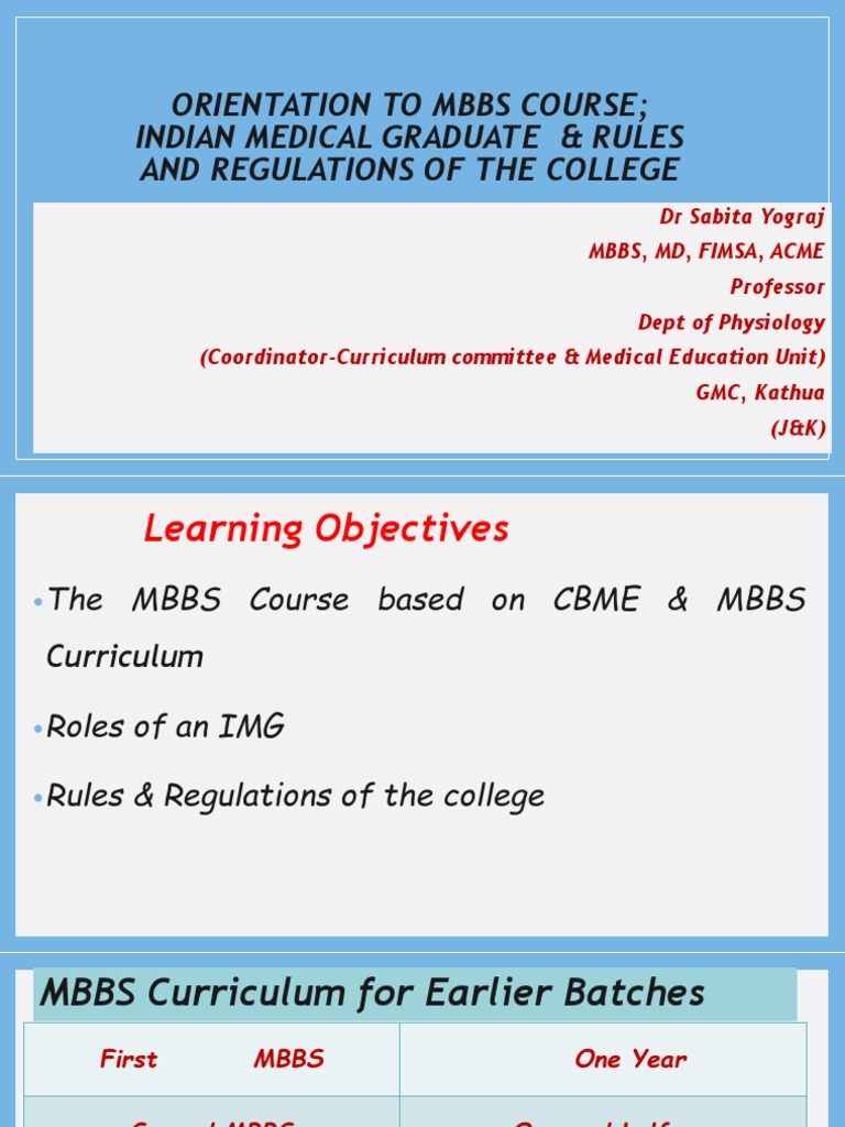 Orientation to MBBS, Foundation course (1) (1) | PDF | Medical ...