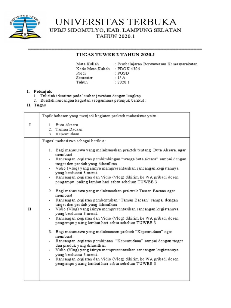 Tugas TUWEB 2: Pembelajaran Kemasyarakatan | PDF | Seni