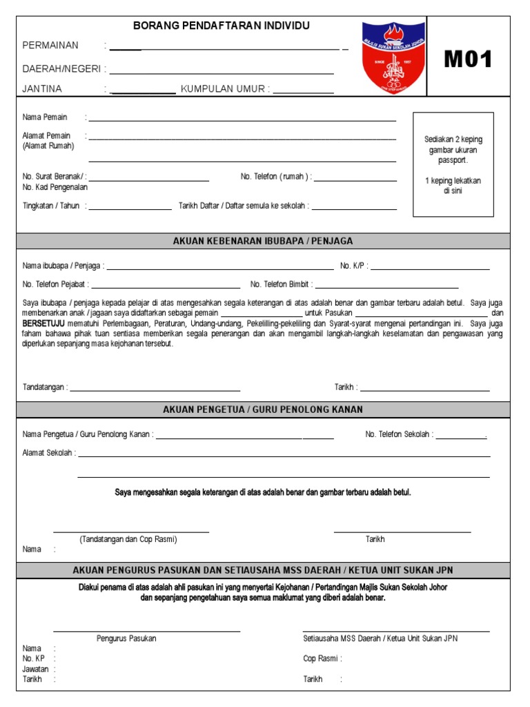 Borang MSSD M01 - 2 | PDF