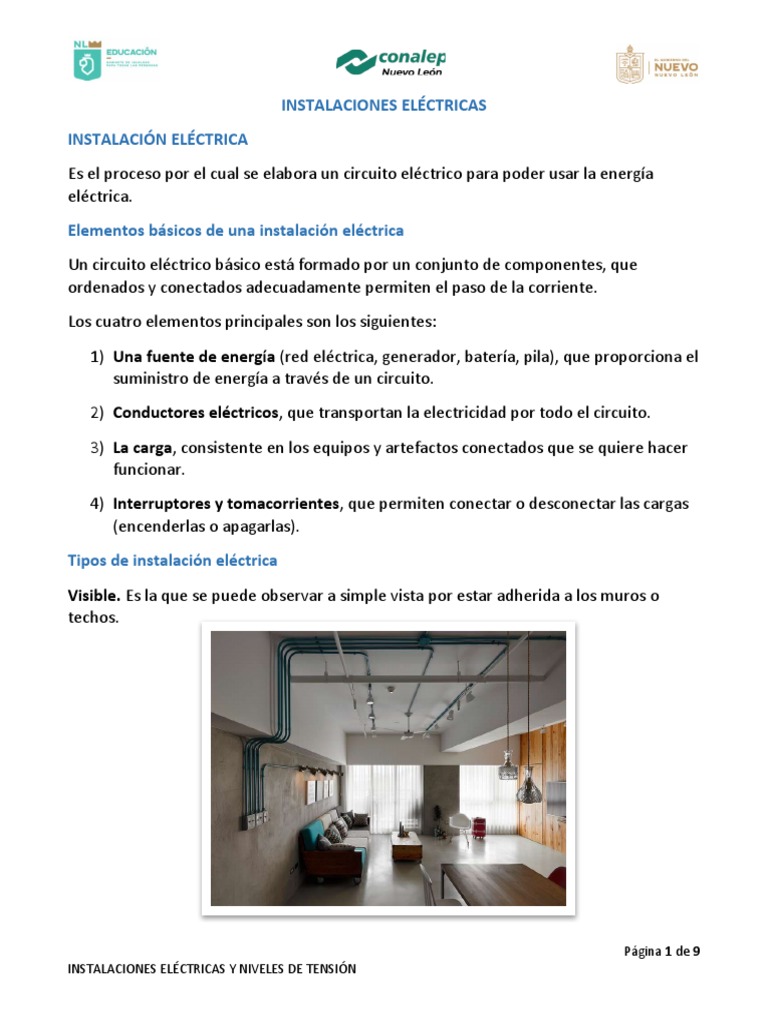1.1.1 Instalaciones Eléctricas y Niveles de Tensión | PDF | Ingenieria Eléctrica | Cableado ...