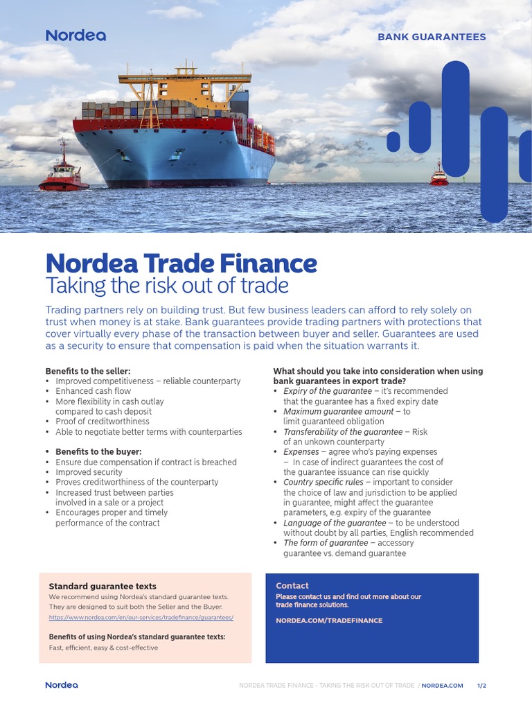 Nordea Fact Sheet Bank Guarantee 0 | PDF