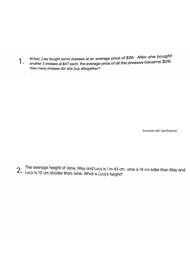 Singapore PSLE Maths Average Practice | PDF