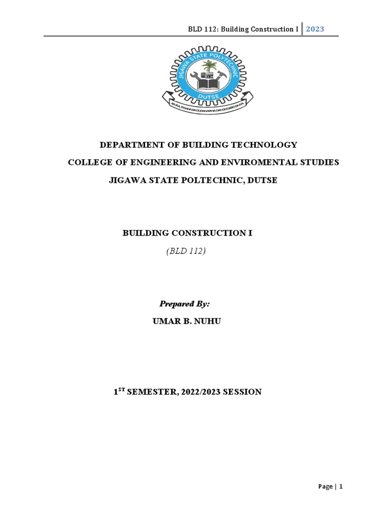BLD 112 Lecture Note | PDF | Deep Foundation | Foundation (Engineering)
