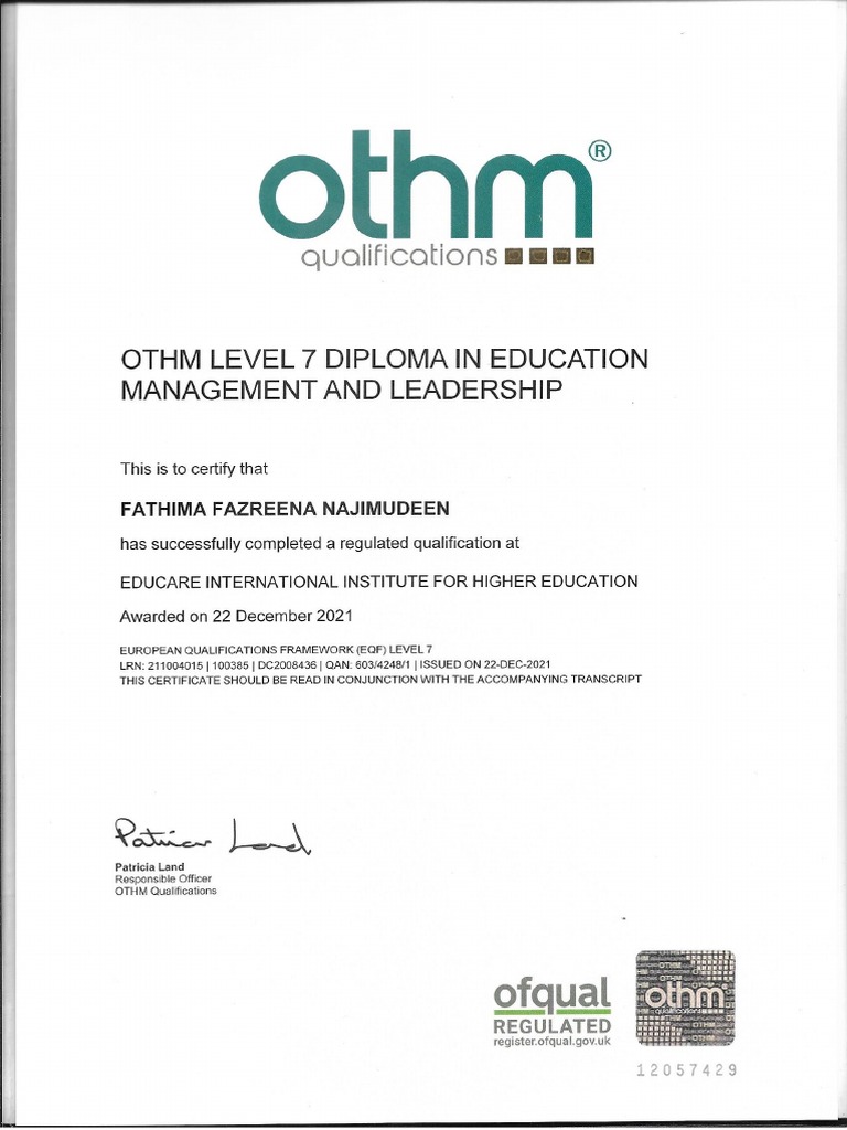 Othm Level 7 | PDF