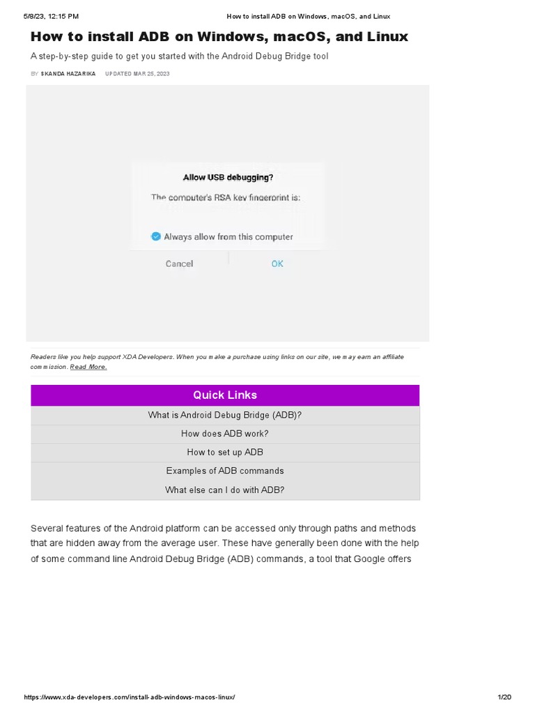 Install ADB on Windows, macOS, Linux | PDF | Android (Operating System ...