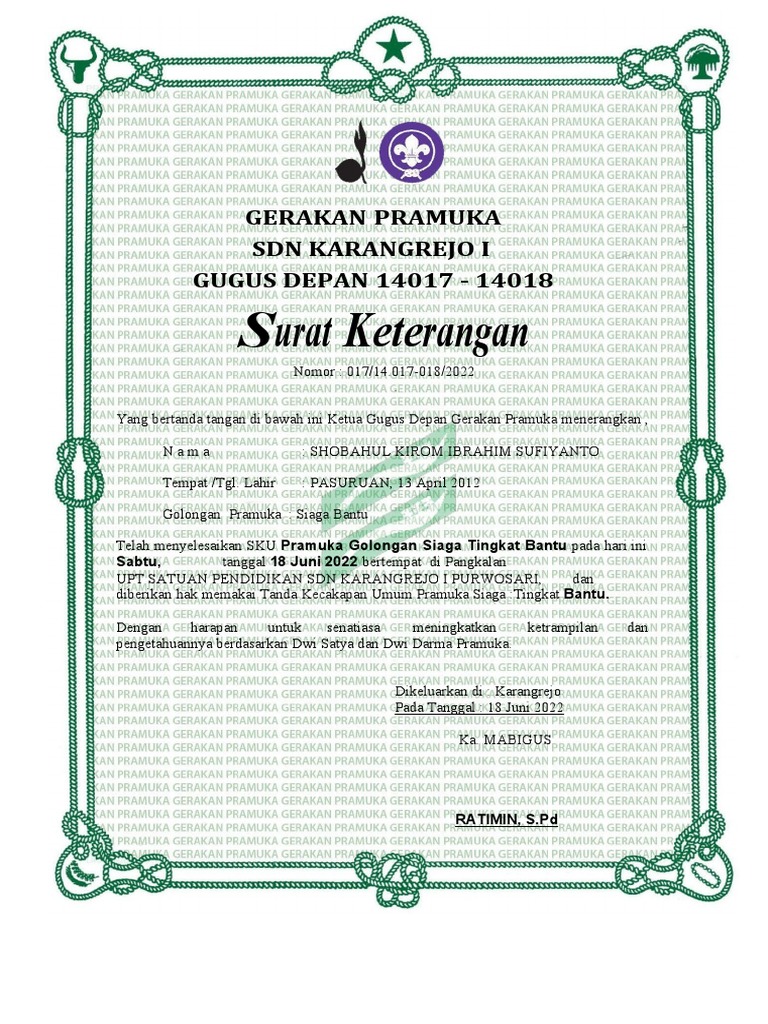 Piagam SKU Siaga Bantu | PDF