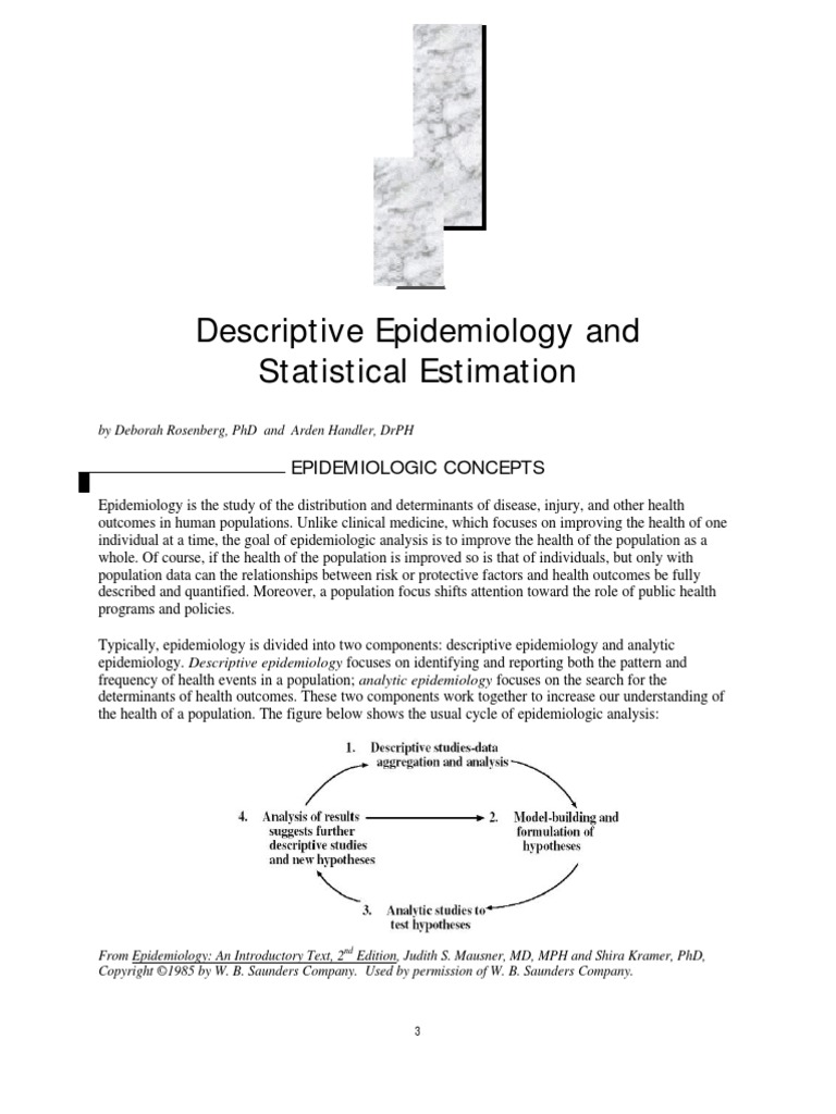 Descriptive Epidemiology and Statistical Estimation: Epidemiologic ...