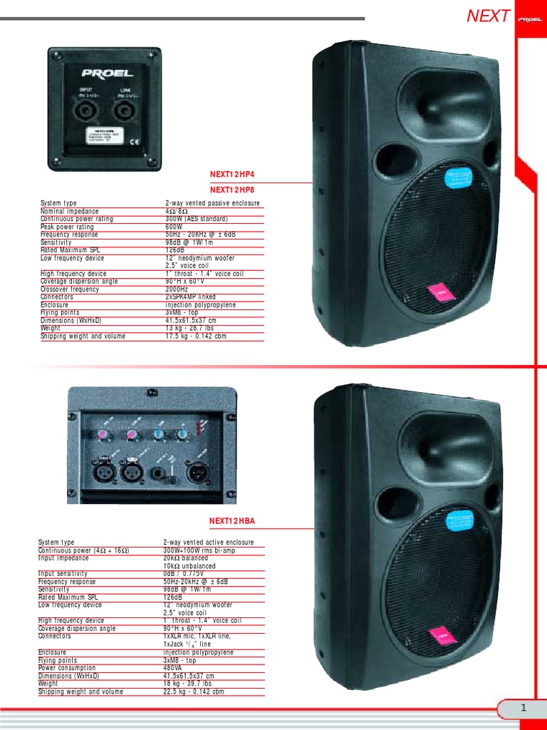 Proel Next 12 HBA e HP8 | PDF