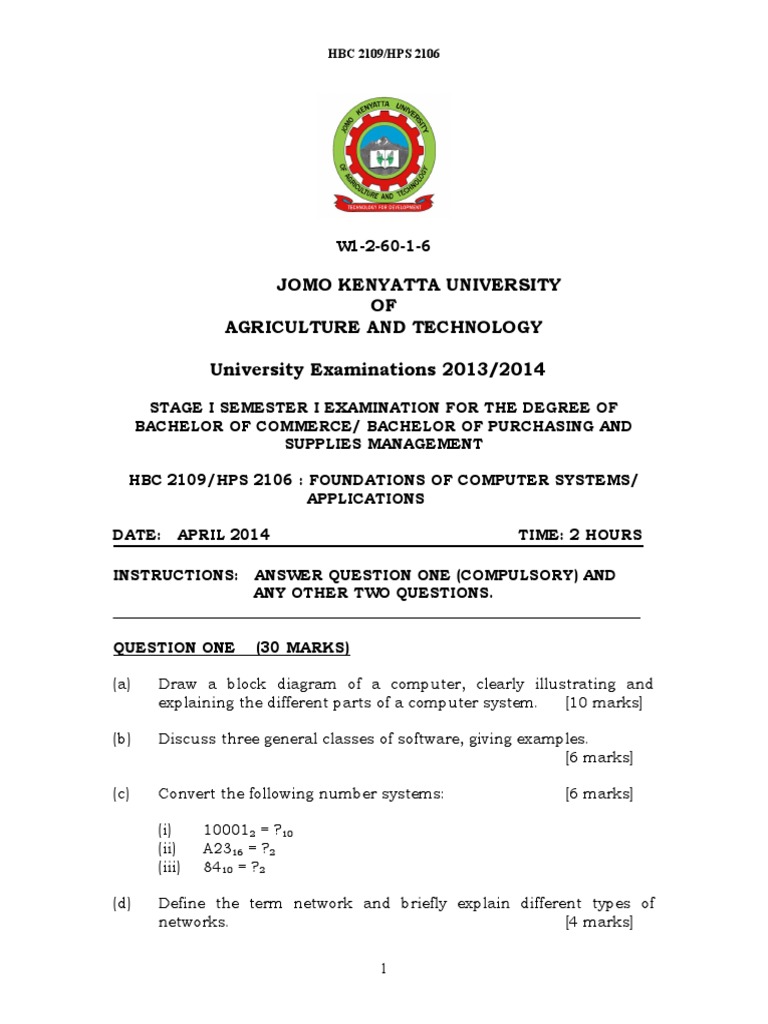 HBC 2109 Hps 2106 (Kisii) | PDF | Input/Output | Software