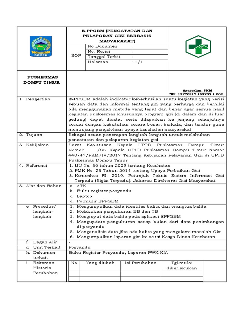 SOP Entryan EPPBGM | PDF