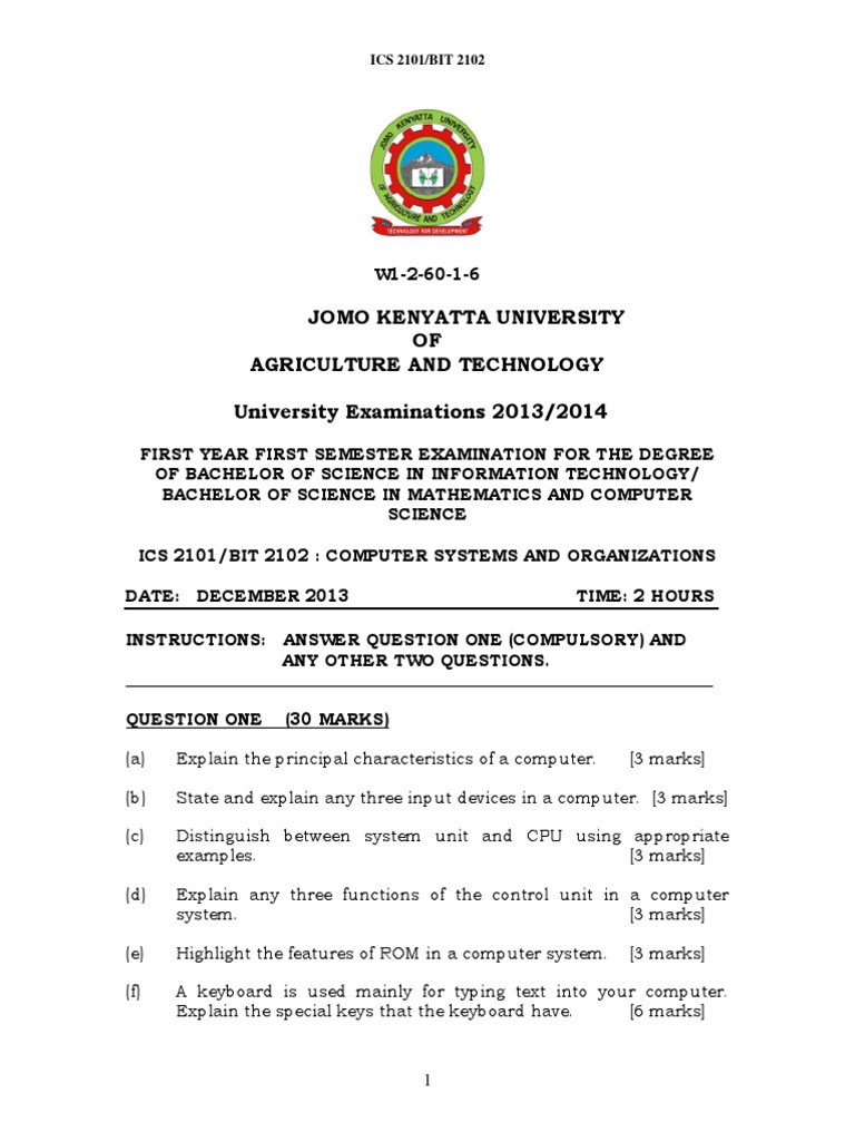 Ics 2101 Bit 2102 (Kisii) | PDF | Bit | Operating System