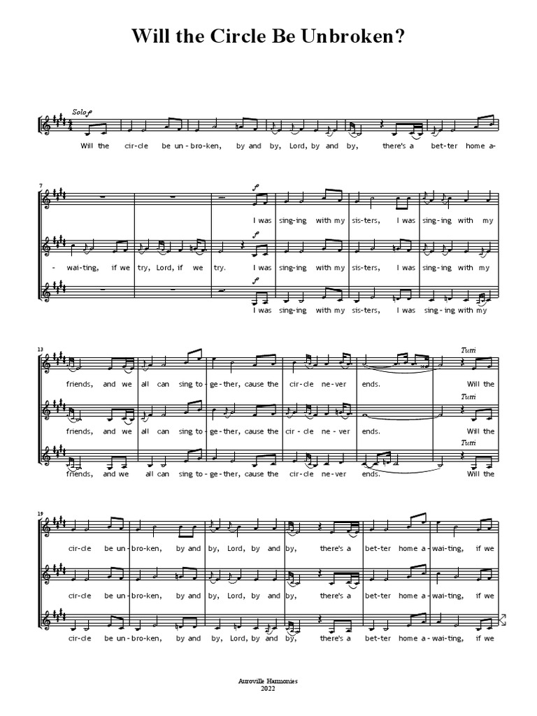 Will The Circle Be Unbroken | PDF