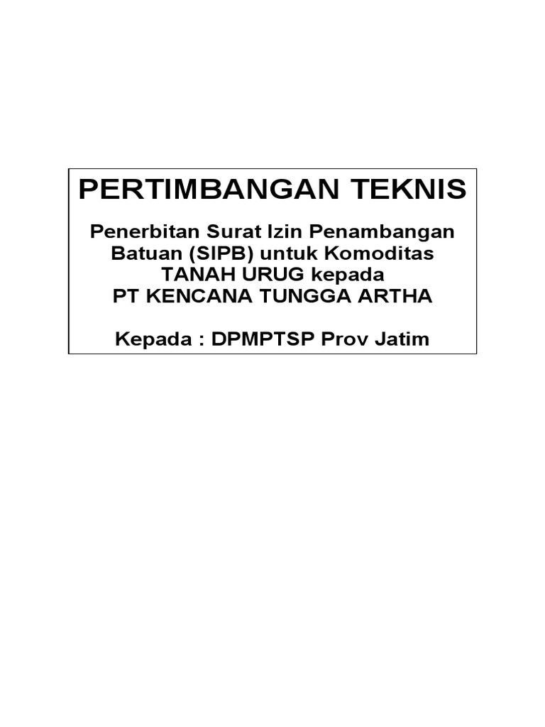 Pertimbangan Teknis Penerbitan Sipb Pdf