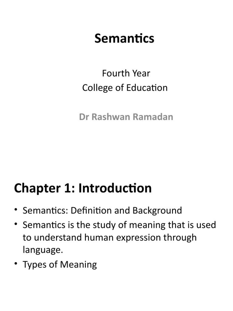 SEMANTICS 4TH Edition | PDF | Word | Linguistics