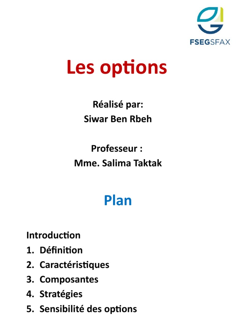 Les Options (Finance - Inter) | PDF | Option (Finance) | Option d'achat