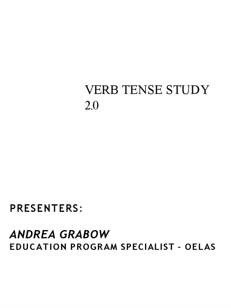 Verb Tense Study | PDF | Verb | English Language