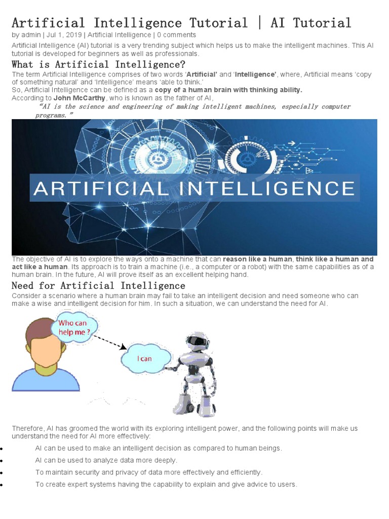 Artificial Intelligence Notes | PDF | Artificial Intelligence ...