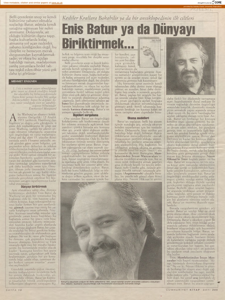Enis Batur Dünyayı Biriktirmek | PDF