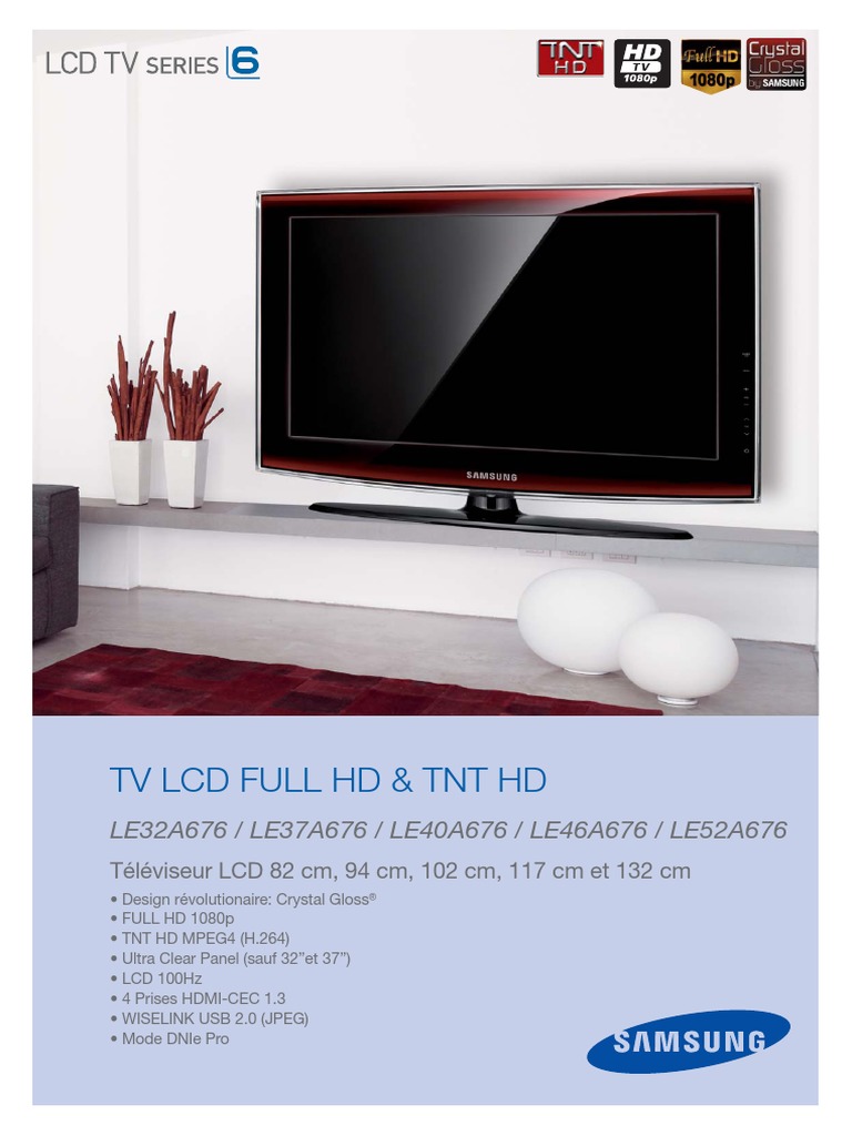 LCD Samsung | PDF | HDMI | Télévision à ultra-haute définition