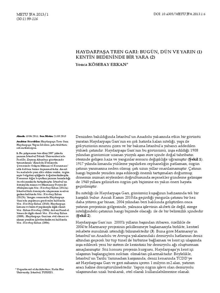 Haydarpasa Tren Gari Bugun Dun Ve Yarin | PDF