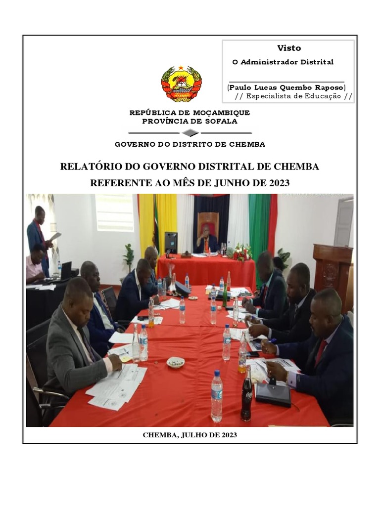 Relatório de Junho Do Governo de Chemba - 2023 | PDF | Malária | Diarreia