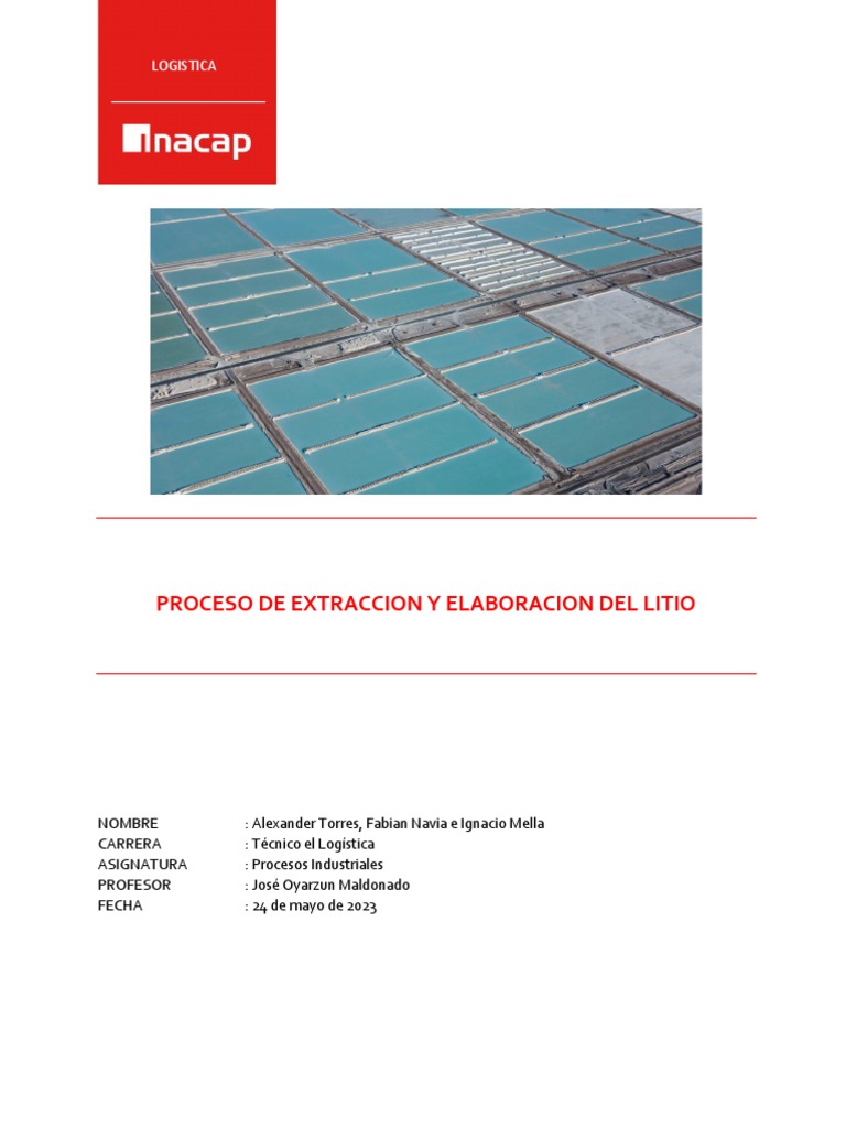 Proceso de Extracción de Litio | Descargar gratis PDF | Sustentabilidad | Business