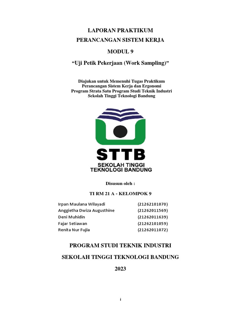 Laporan Praktikum Modul 9 Kelompok 9 - Uji Petik Pekerjaan (Work ... Laporan Praktikum Modul 9 Kelompok 9 - Uji Petik Pekerjaan (Work ...