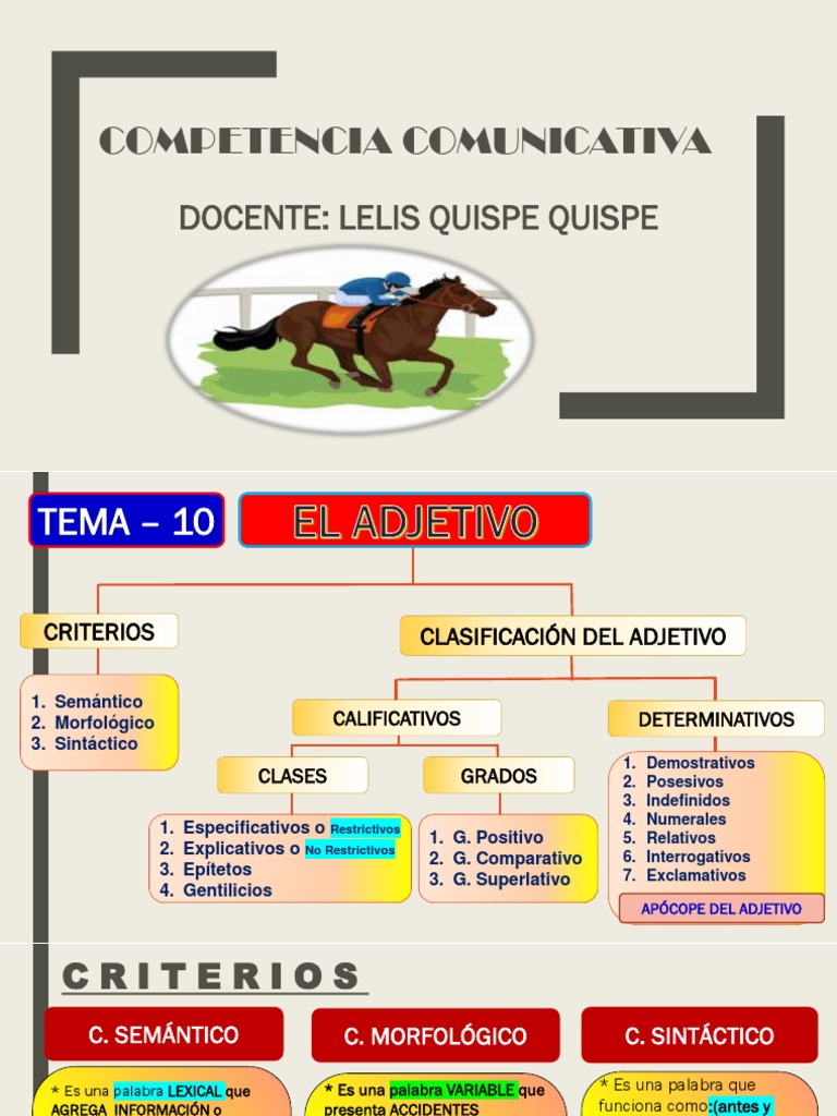 Tema 10 - El Adjetivo | PDF | Adjetivo | Numero Gramatical
