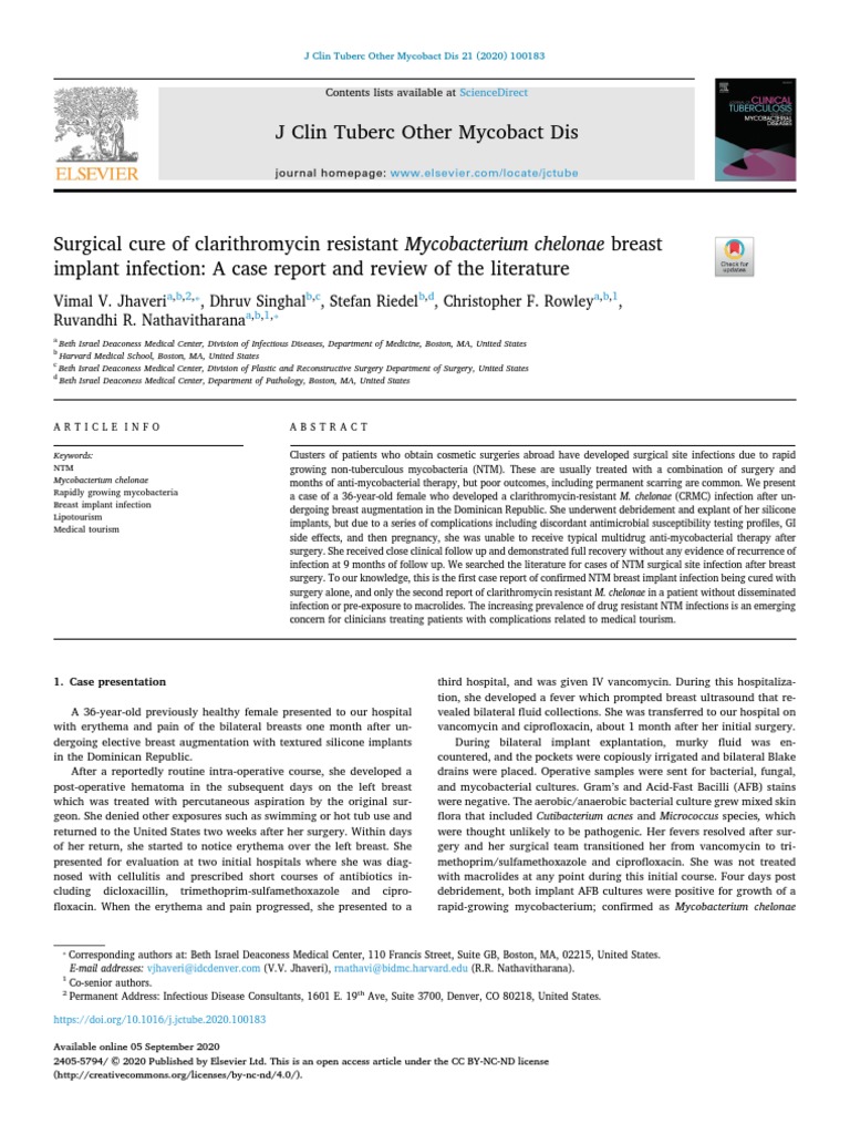 Surgical Cure of Clarithromycin Resistant Mycoba - 2020 - Journal of ...