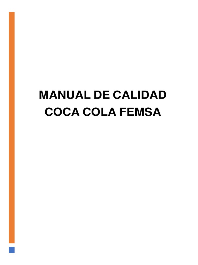 Manual Calidad Coca Cola | PDF | Calidad (comercial) | Sistema de ...