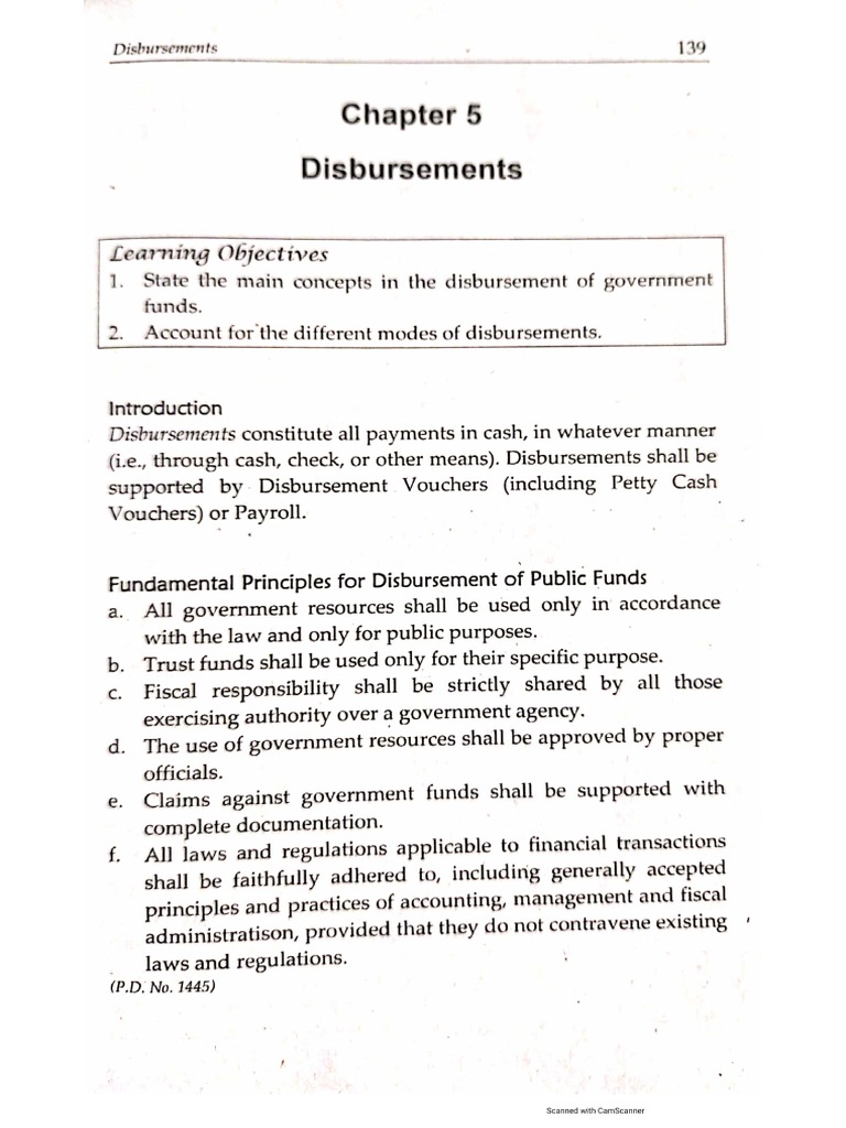 Chapter 5 - Disbursements | PDF