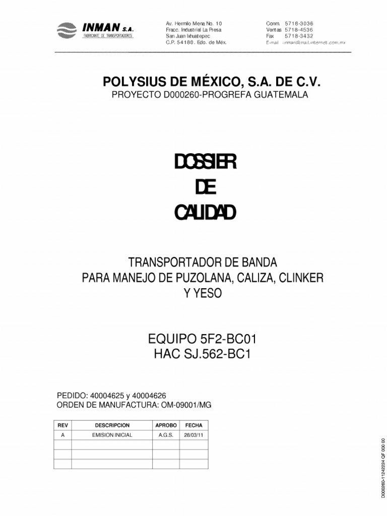 37 02 01 70791642 Inman Dossier Calidad Banda Transp 31 000 Pdf