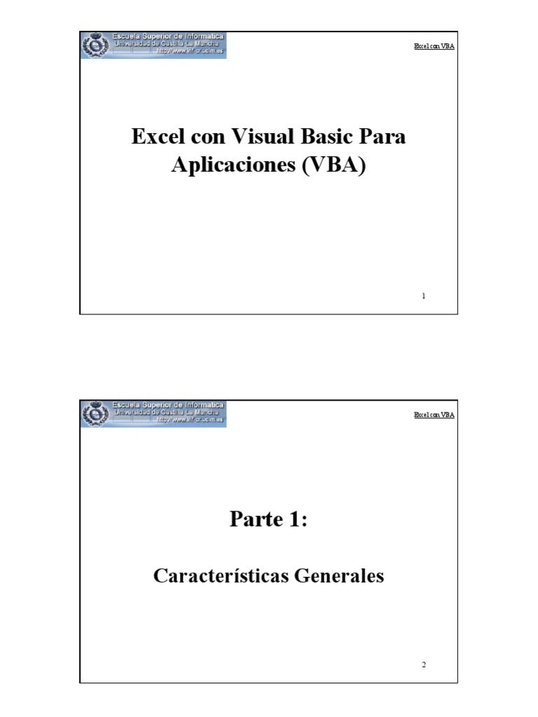 Varios - Excel Con Visual Basic para Aplicaciones | PDF | Macro (informática) | Microsoft Excel