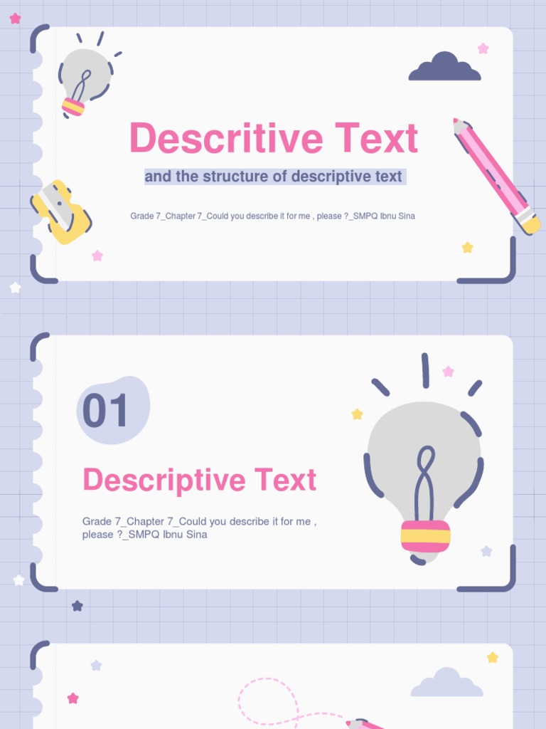Grade 7 - Chapter 7 - Could You Describe It For Me Please - SMPQ Ibnu Sina-1 | PDF