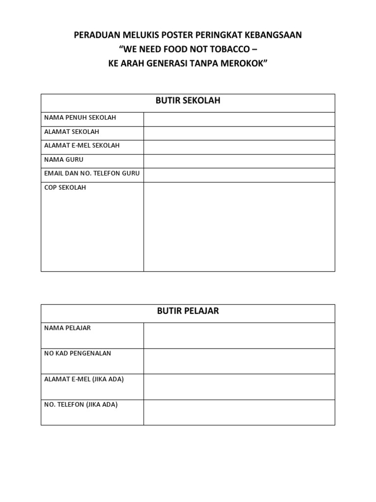 Peraduan Melukis Poster Peringkat Kebangsaan | PDF