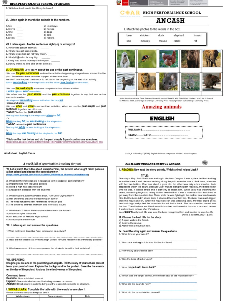 Worksheet 04 - UNIT 3 - 4th Grade | PDF